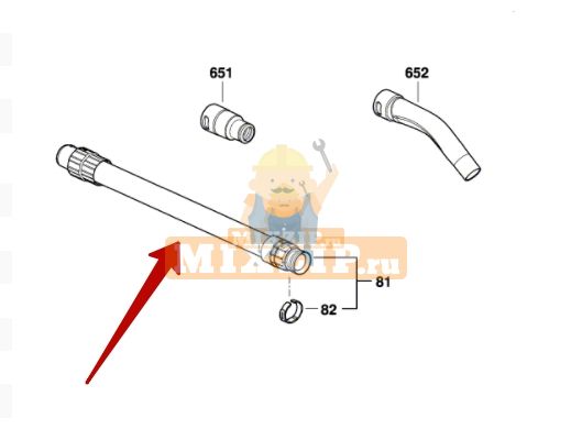 Шланг пылесоса Bosch AdvancedVac 20 (3603CD1200) 1619PB1273 по низкой ...